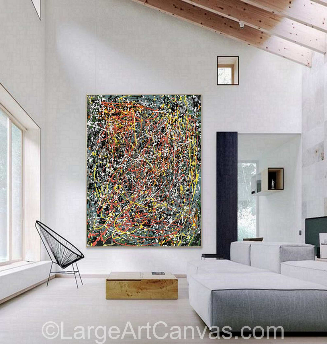 Jackson Pollock Style Painting | Extra large wall art L1261 ...