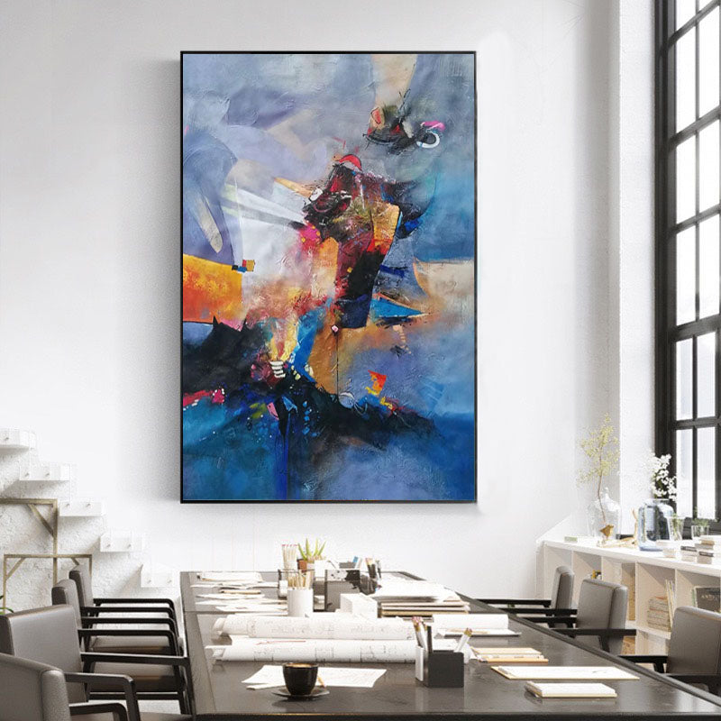 Blue modern art paintings on canvas, fine art prints L98 – LargeArtCanvas