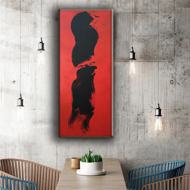 Red modern abstract paintings, contemporary wall art L84 – LargeArtCanvas