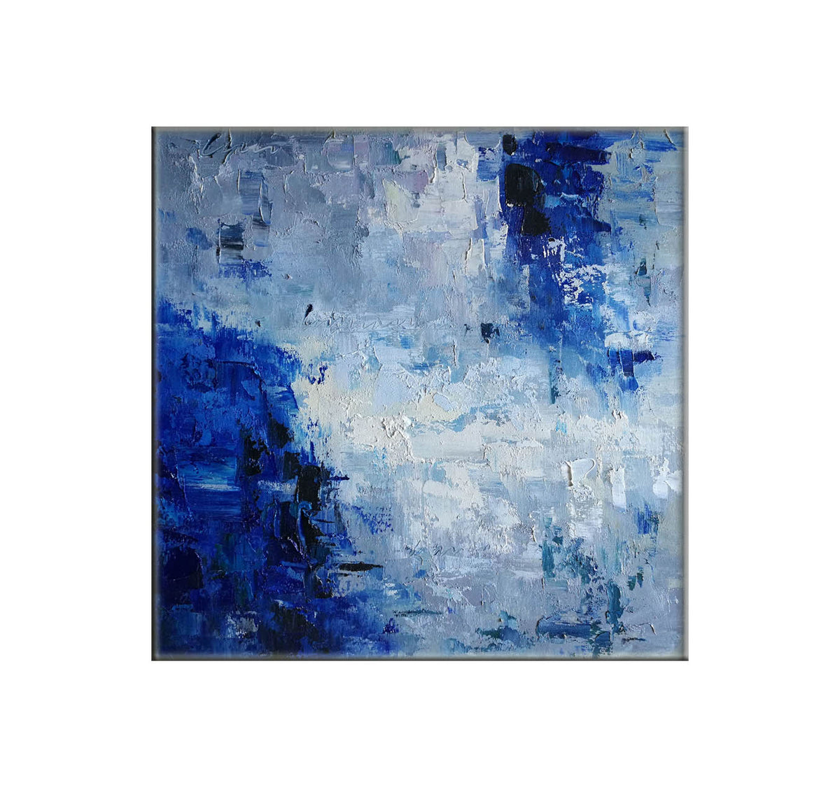 Blue abstract canvas art, modern artwork L212 – LargeArtCanvas