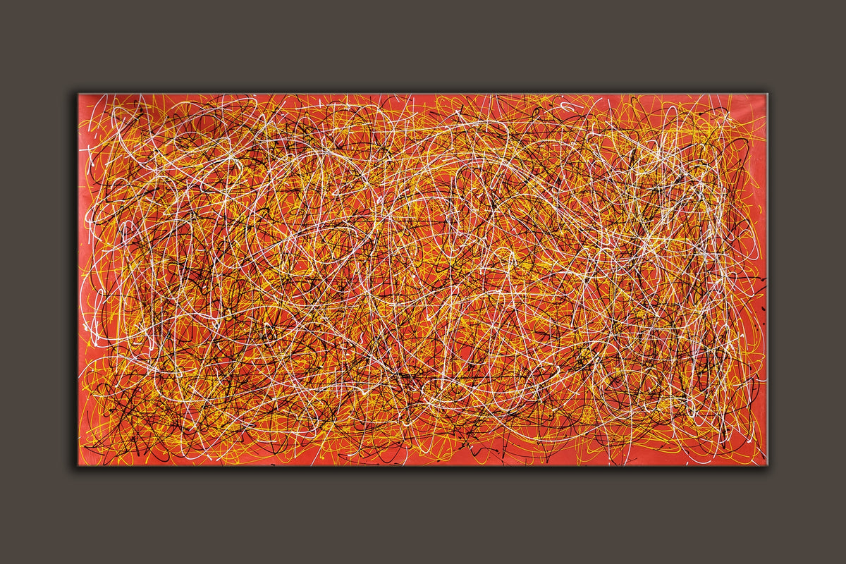 Large wall art oversized horizontal Red oil painting L326 – LargeArtCanvas