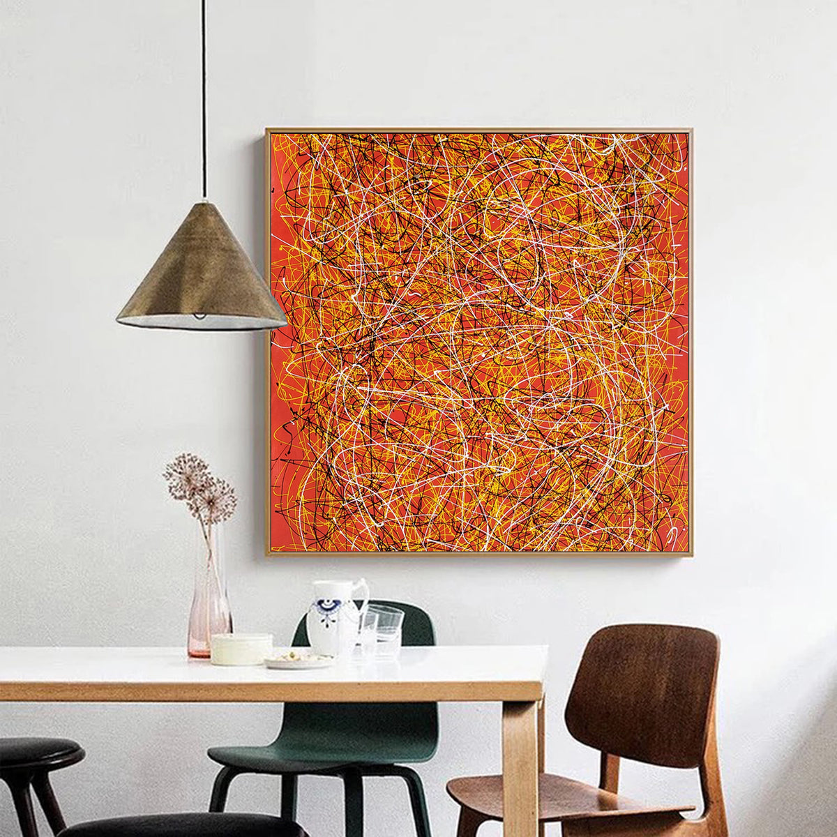 Red oil painting, the accountant painting L329 – LargeArtCanvas