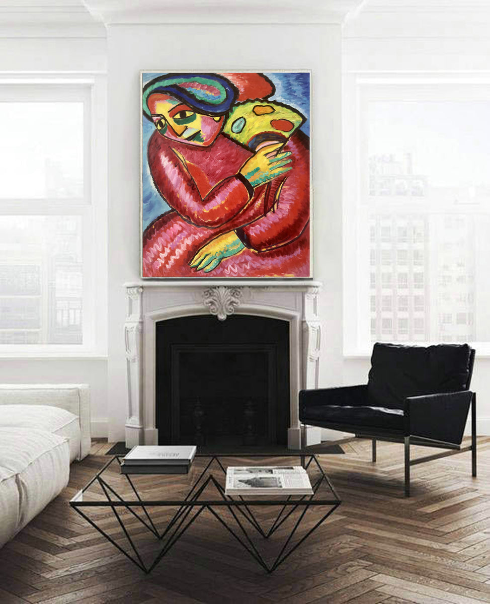 Red modern abstract art, large canvas L469 – LargeArtCanvas