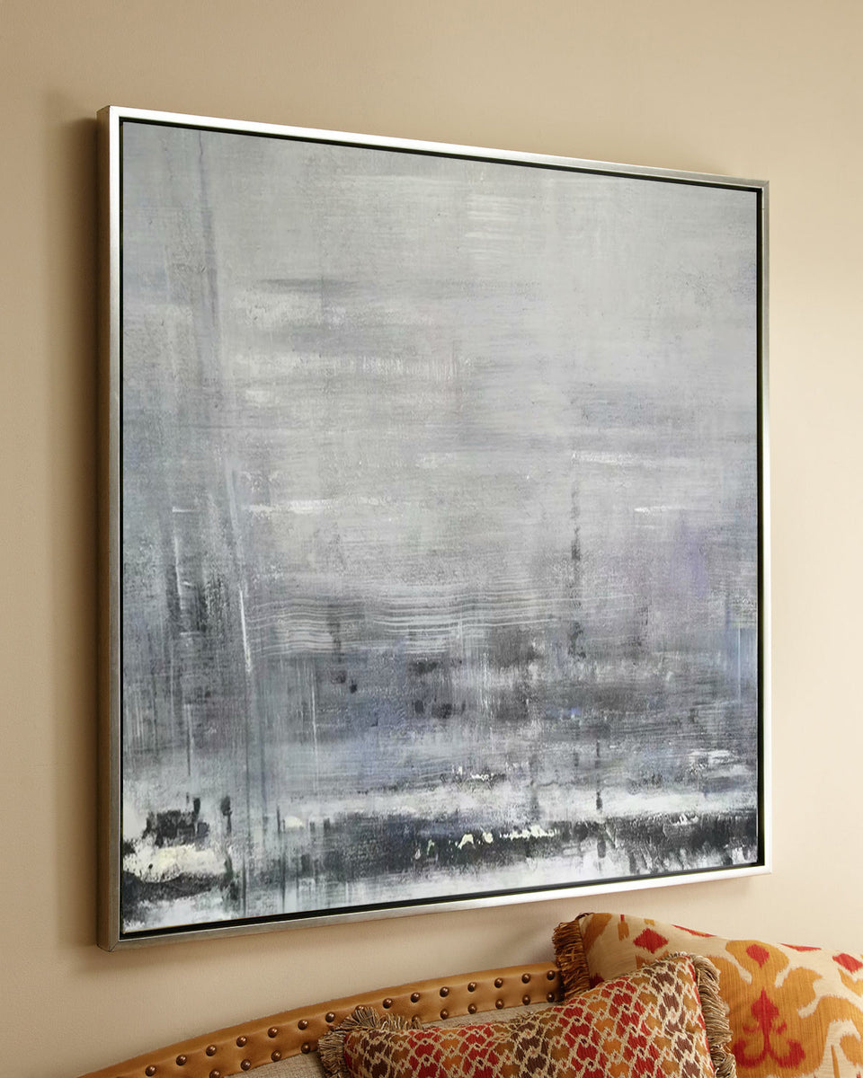 Grey large wall canvas paintings, oil painting wall art L529 ...