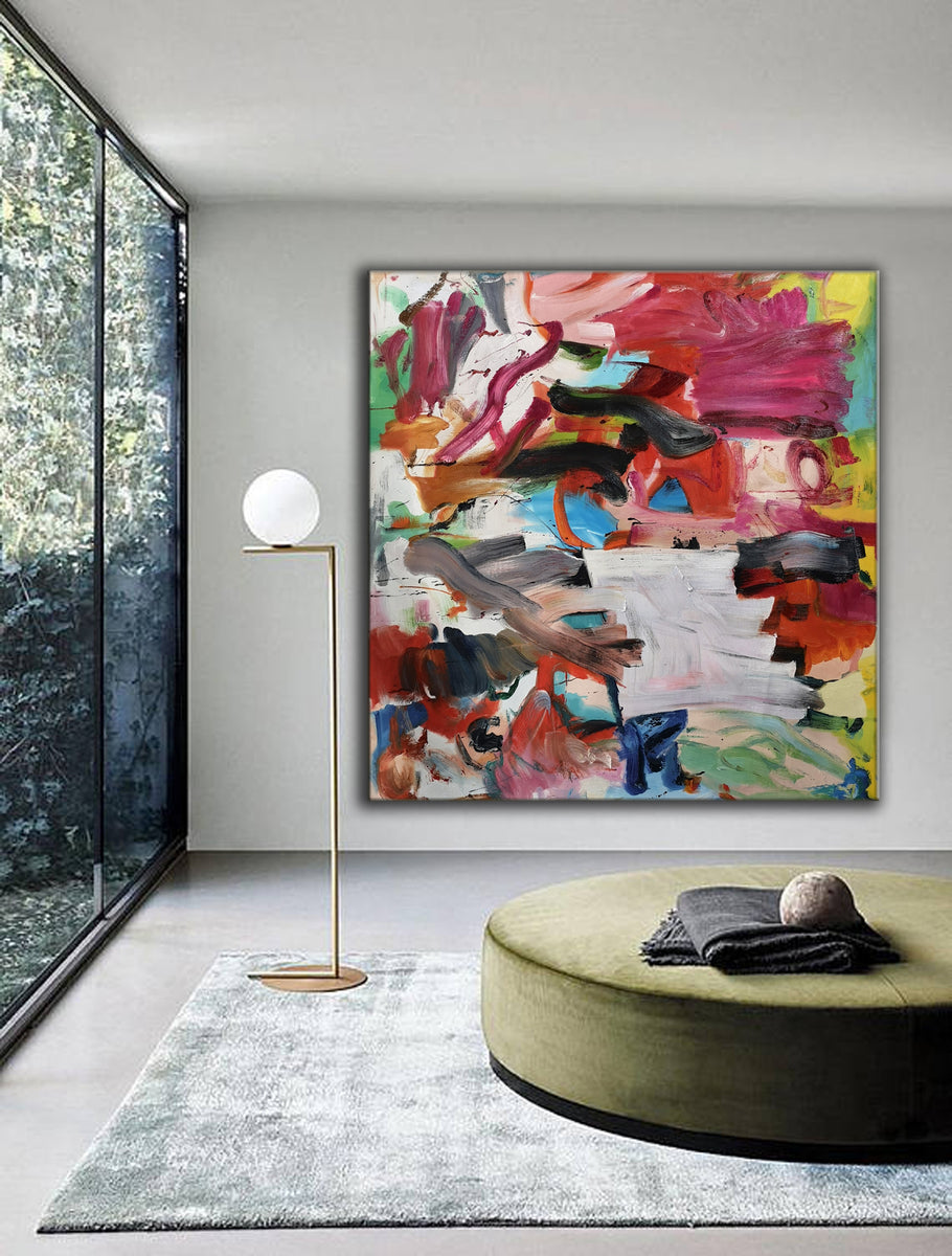 Red modern canvas art, pop art paintings L564 – LargeArtCanvas