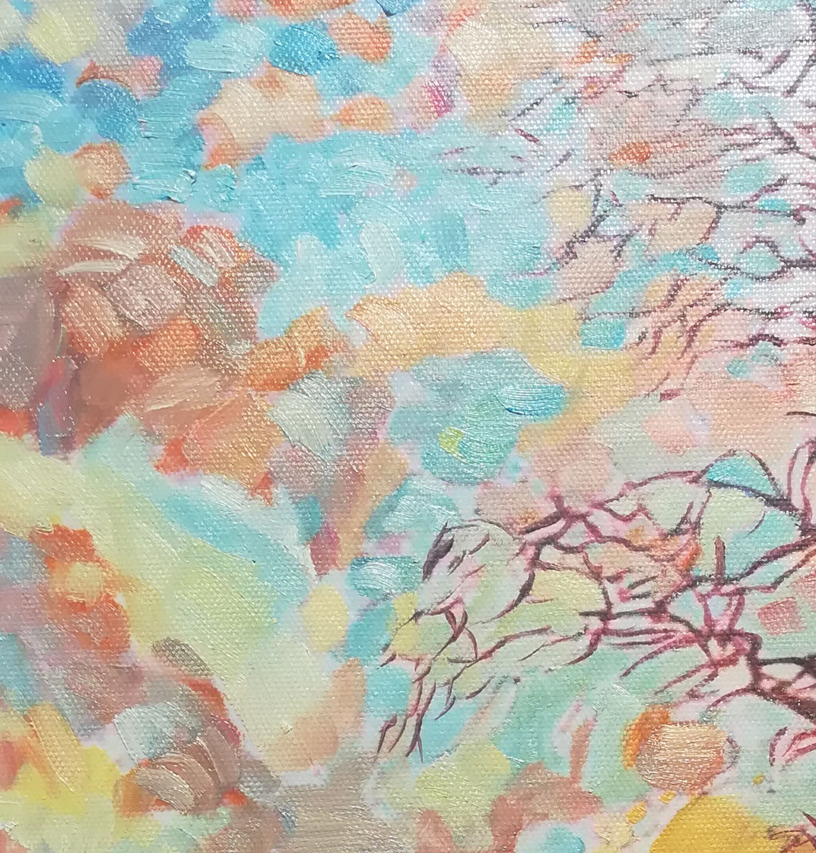 Orange modern abstract art, abstract artwork L595 – LargeArtCanvas