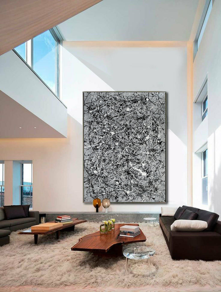 contemporary art | Grey drip painting | original abstract painting L60 ...