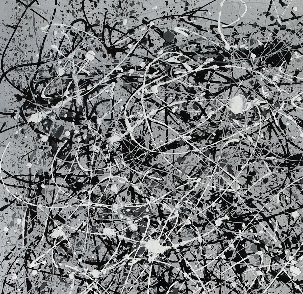 contemporary art | Grey drip painting | original abstract painting L60 ...