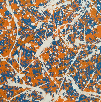 Jackson Pollock inspired art Orange abstract canvas art L197 ...