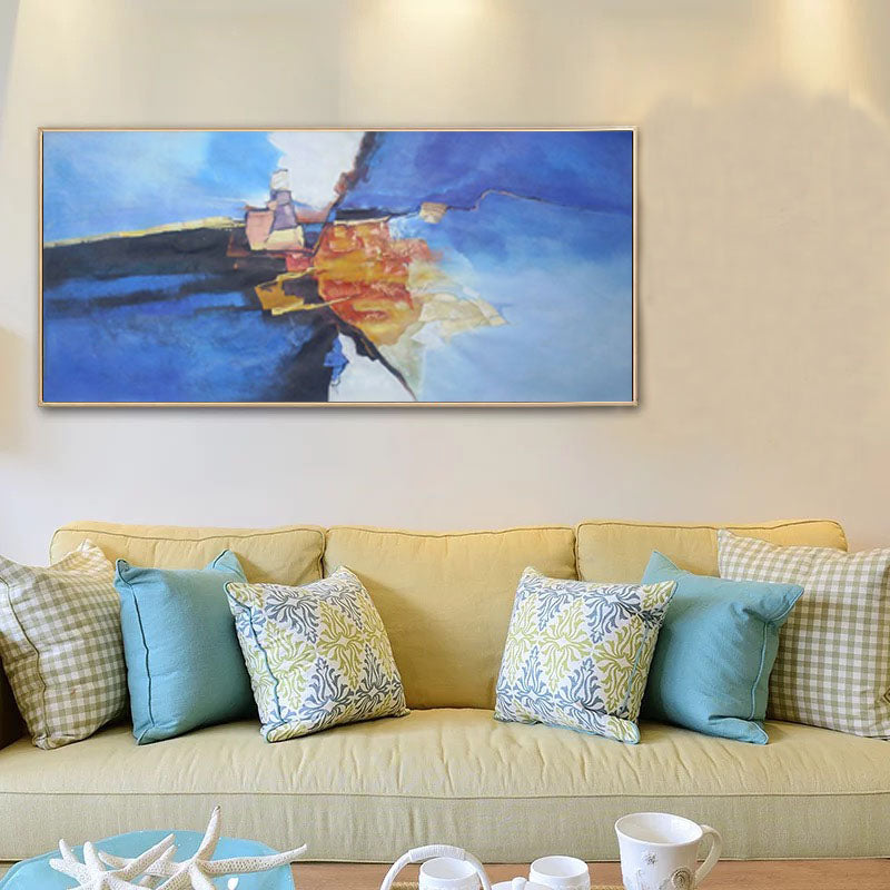 Blue modern abstract art, best abstract paintings L187 – LargeArtCanvas