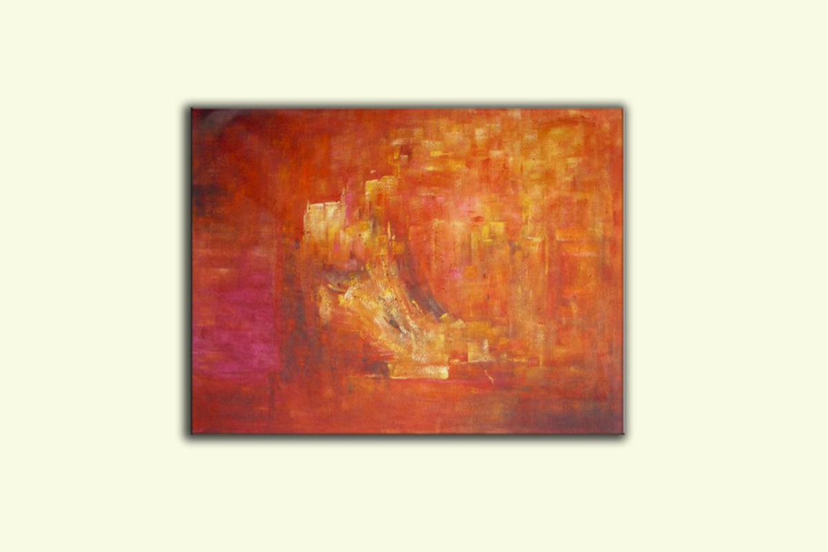 Red original art for sale, large oil painting L173 – LargeArtCanvas