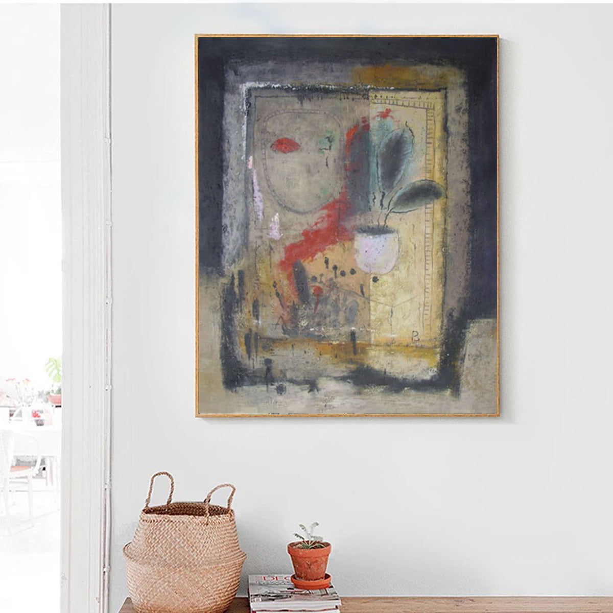 Beige extra large wall art artwork paintings, very large paintings L15 ...