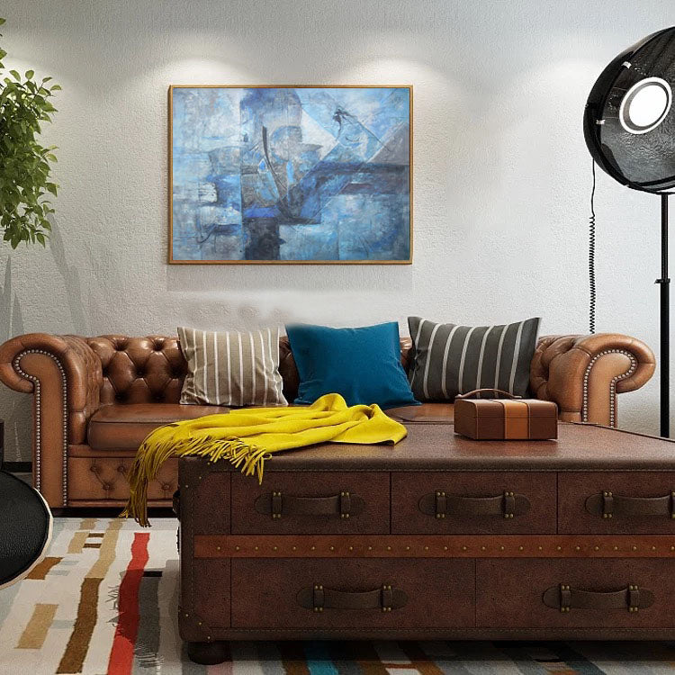 Blue great abstract paintings, contemporary painting L152 – LargeArtCanvas